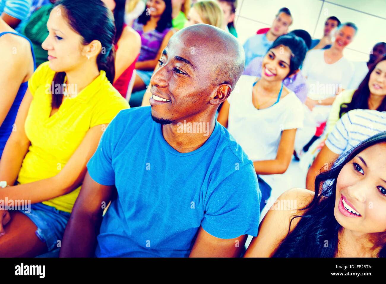 Crowd Learning Celebrating Casual Diverse Ethnic Concept Stock Photo ...
