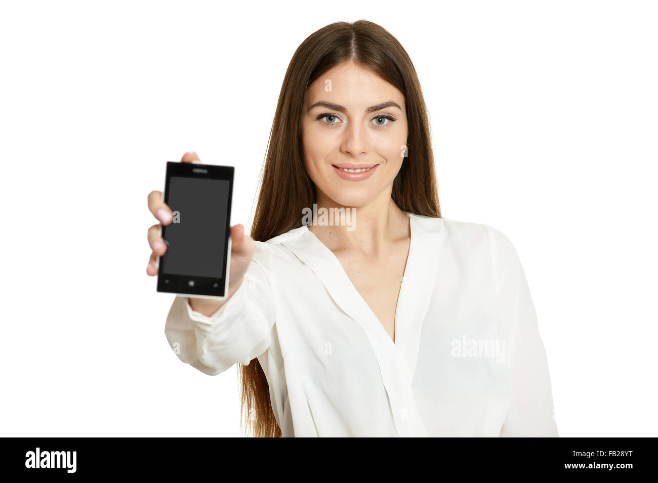 Beautiful girl with mobile phone Stock Photo - Alamy