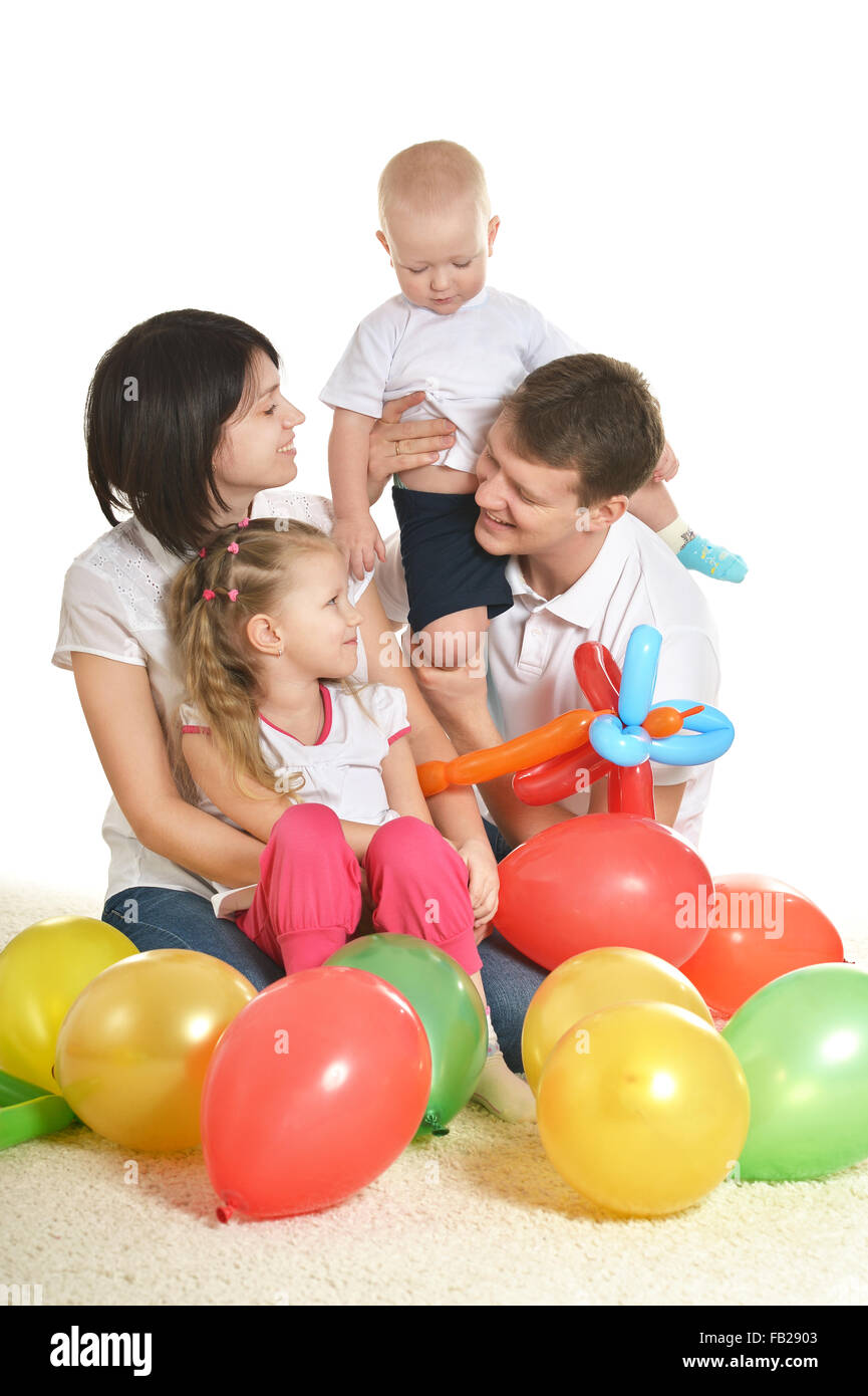 Family playing isolated Stock Photo - Alamy
