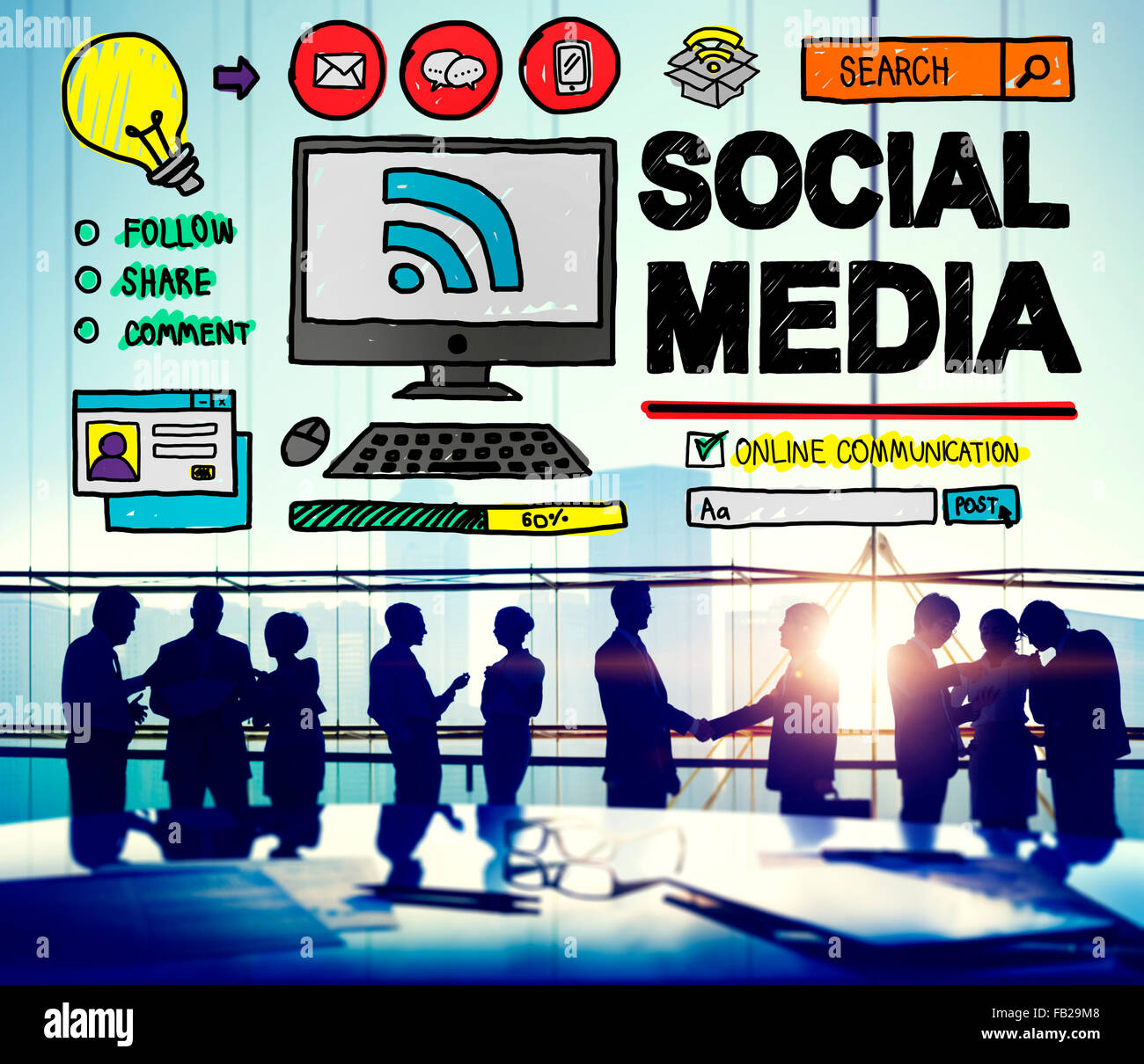 Social Media Social Networking Technology Connection Concept Stock ...