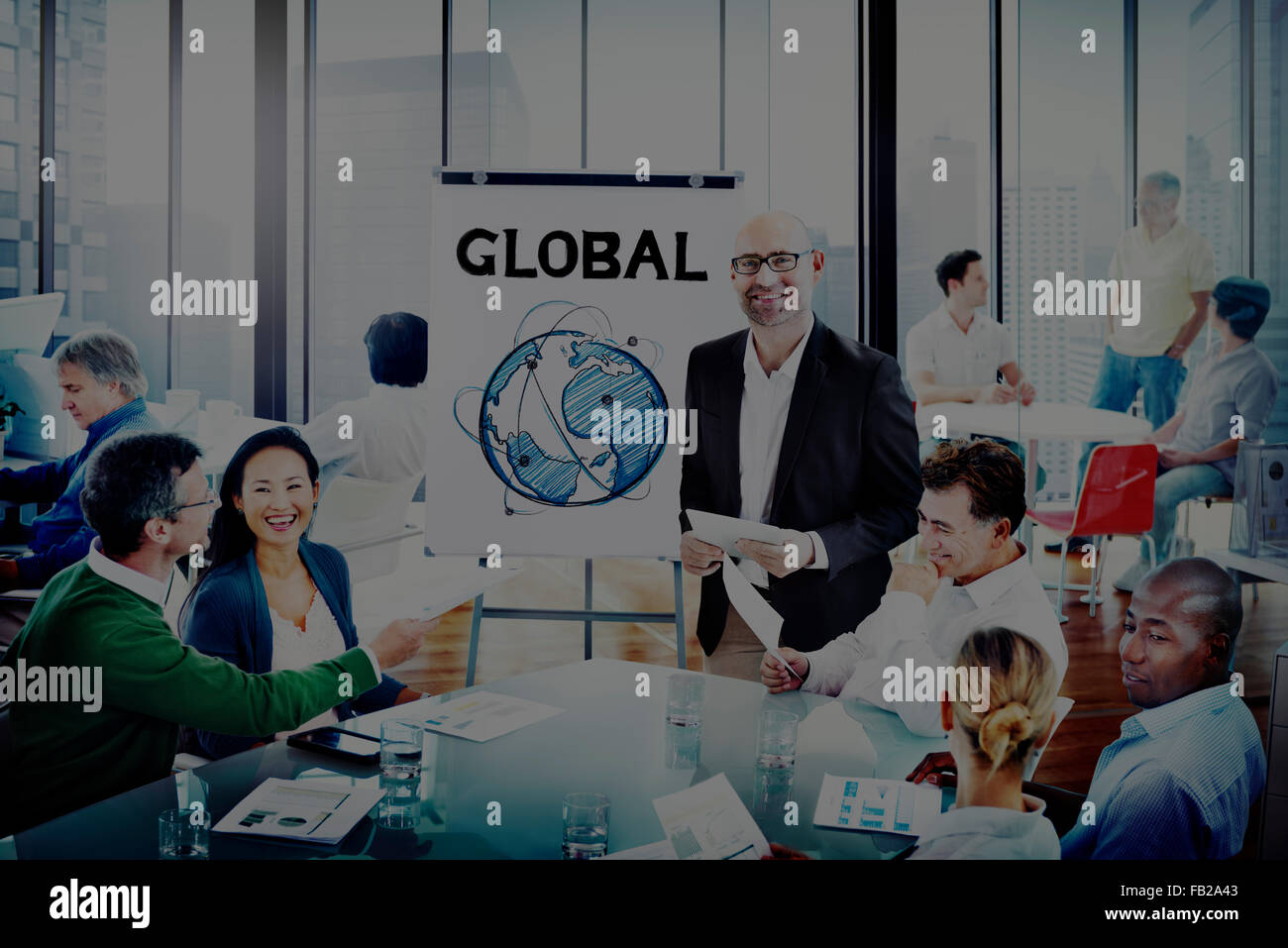 Multiethnic Group People Discussion with Global Concept Stock Photo - Alamy