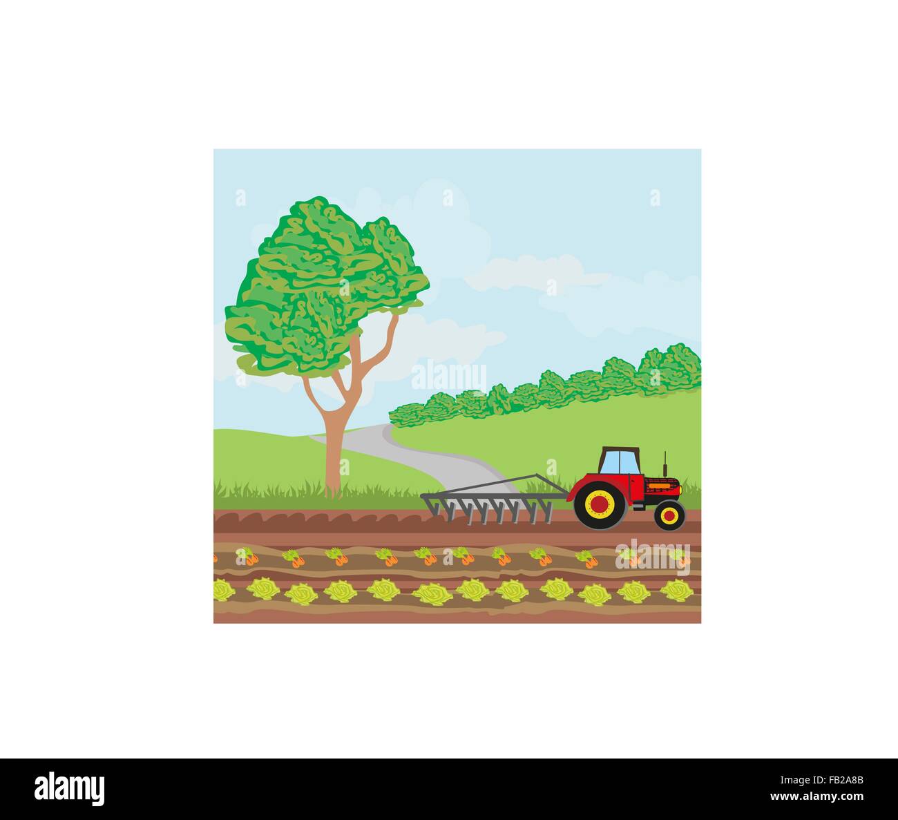 Agricultural landscape scenery Stock Vector Images - Alamy