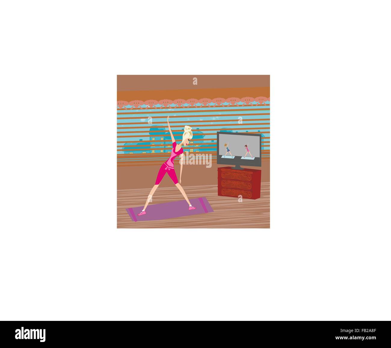 Woman stretching back fitness Stock Vector Images - Alamy
