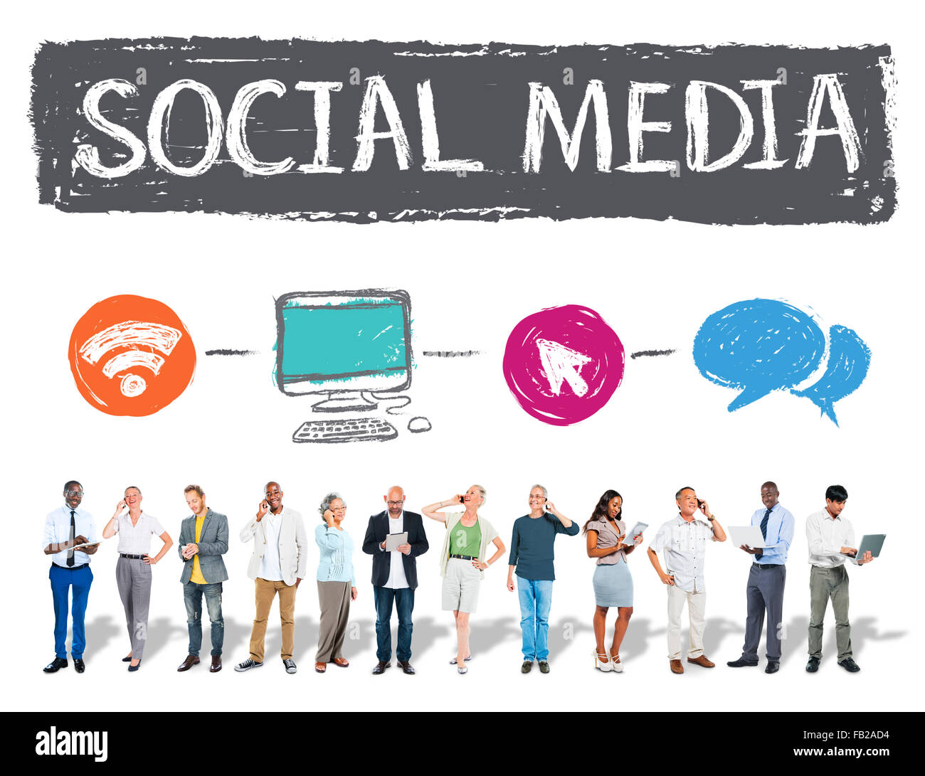 Social Media Connection Communication Technology Network Concept Stock ...