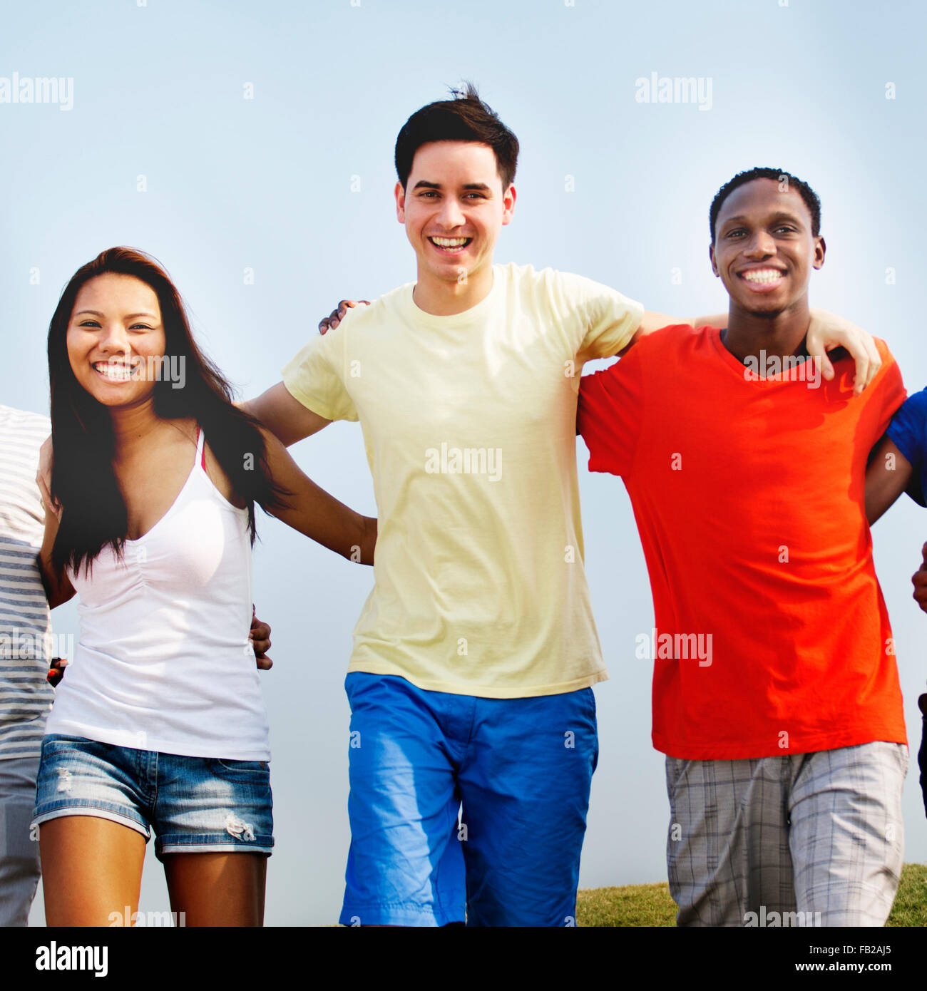 Friendship concept happy relaxed multiethnic hi-res stock photography ...