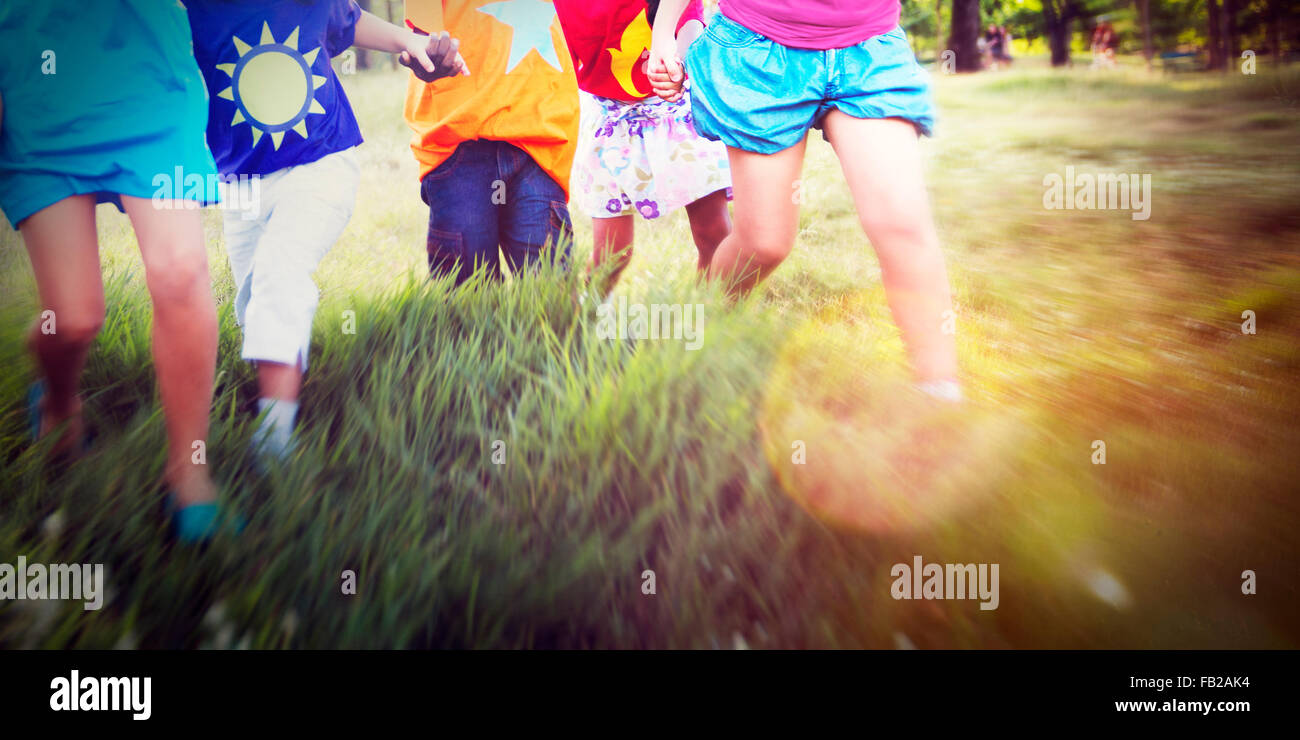 Children Friendship Togetherness Holding Hands Happiness Concept Stock ...