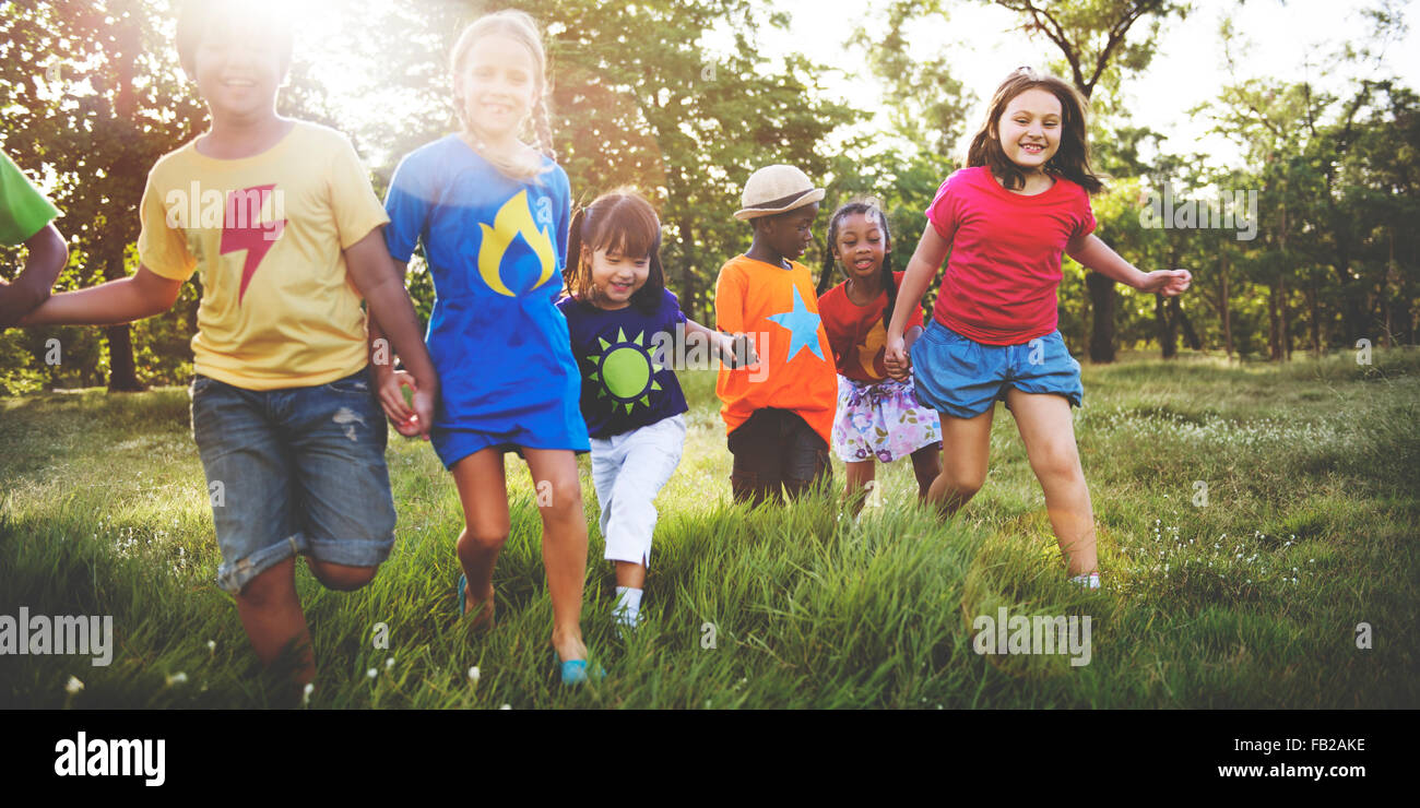 Children Friendship Togetherness Smiling Happiness Concept Stock Photo ...