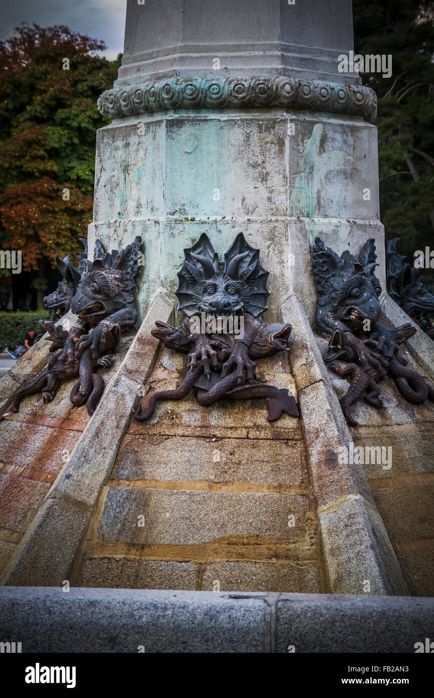 horror, devil figure, bronze sculpture with demonic gargoyles and ...