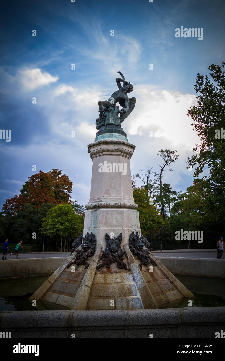 fallen angel, devil figure, bronze sculpture with demonic gargoyles and ...
