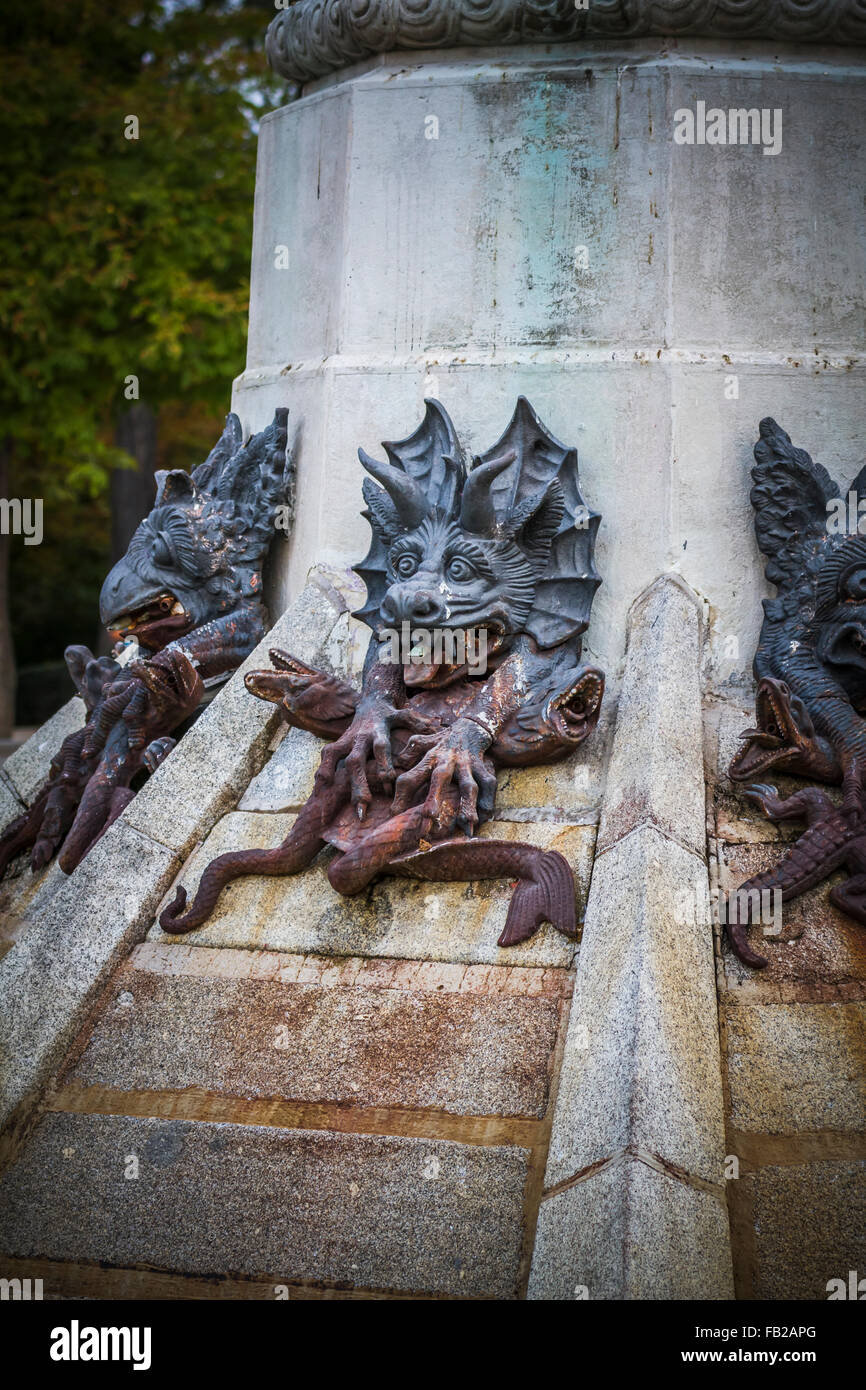 devil figure, bronze sculpture with demonic gargoyles and monsters ...