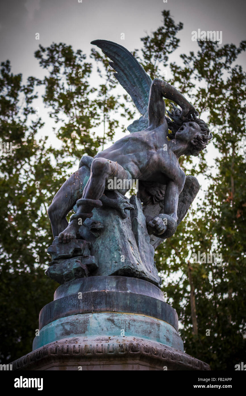 guardian, devil figure, bronze sculpture with demonic gargoyles and ...