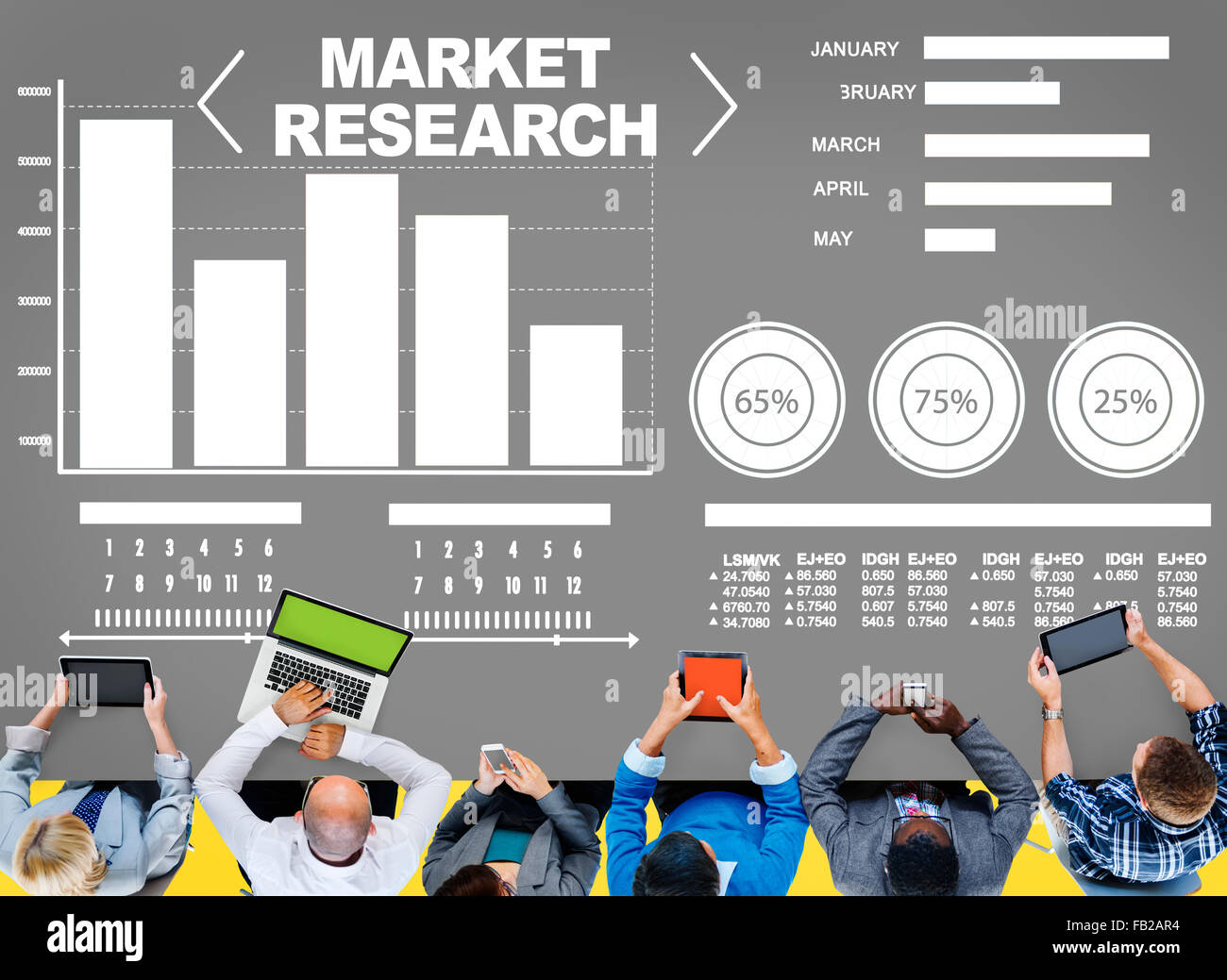 Market Research Analysis Bar Graph Solution Strategy Concept Stock ...