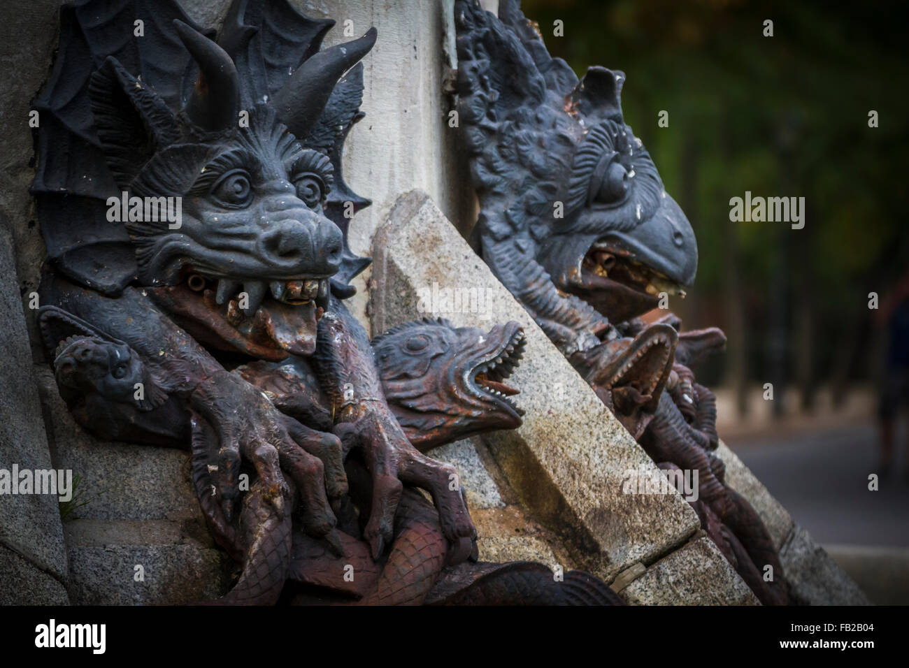 devil figure, bronze sculpture with demonic gargoyles and monsters ...