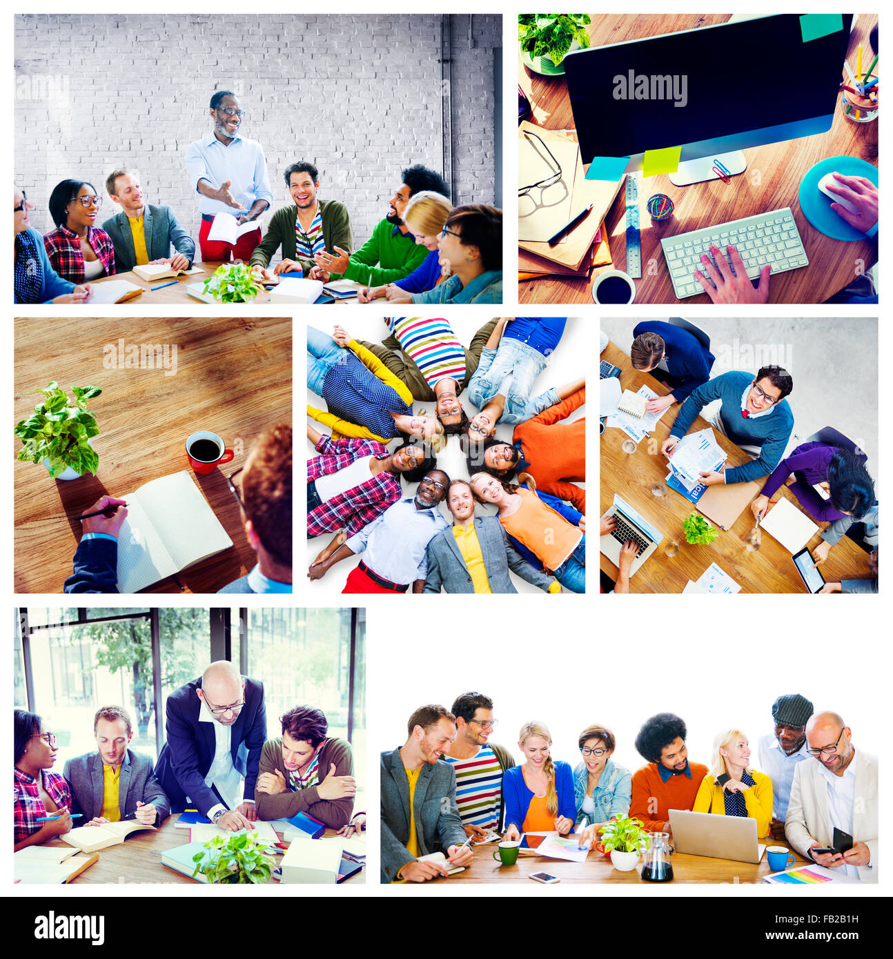 Diverse Group People Working Team Interaction Concept Stock Photo - Alamy