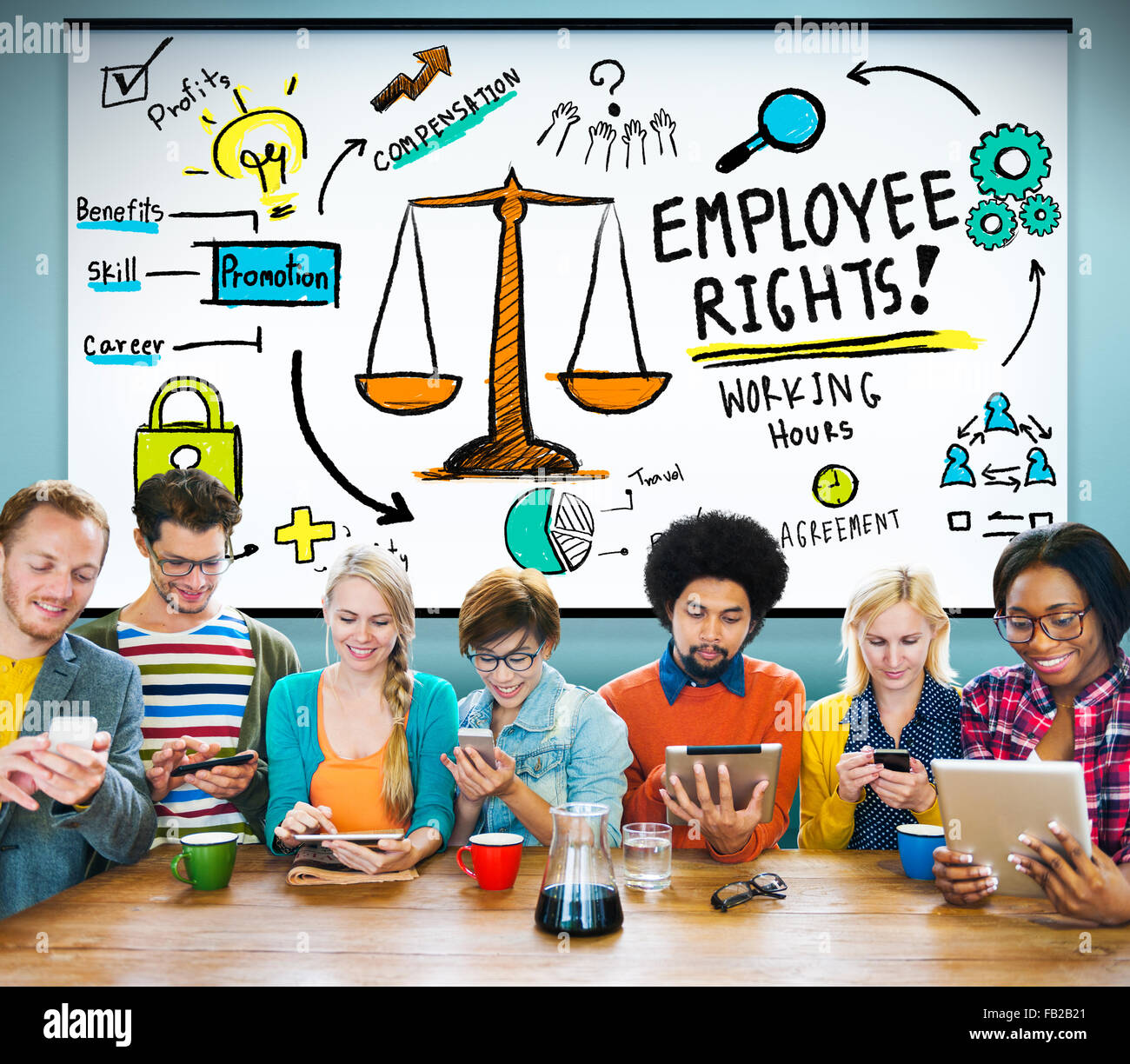 Employee Rights Working Benefits Skill Career Compensation Concept ...