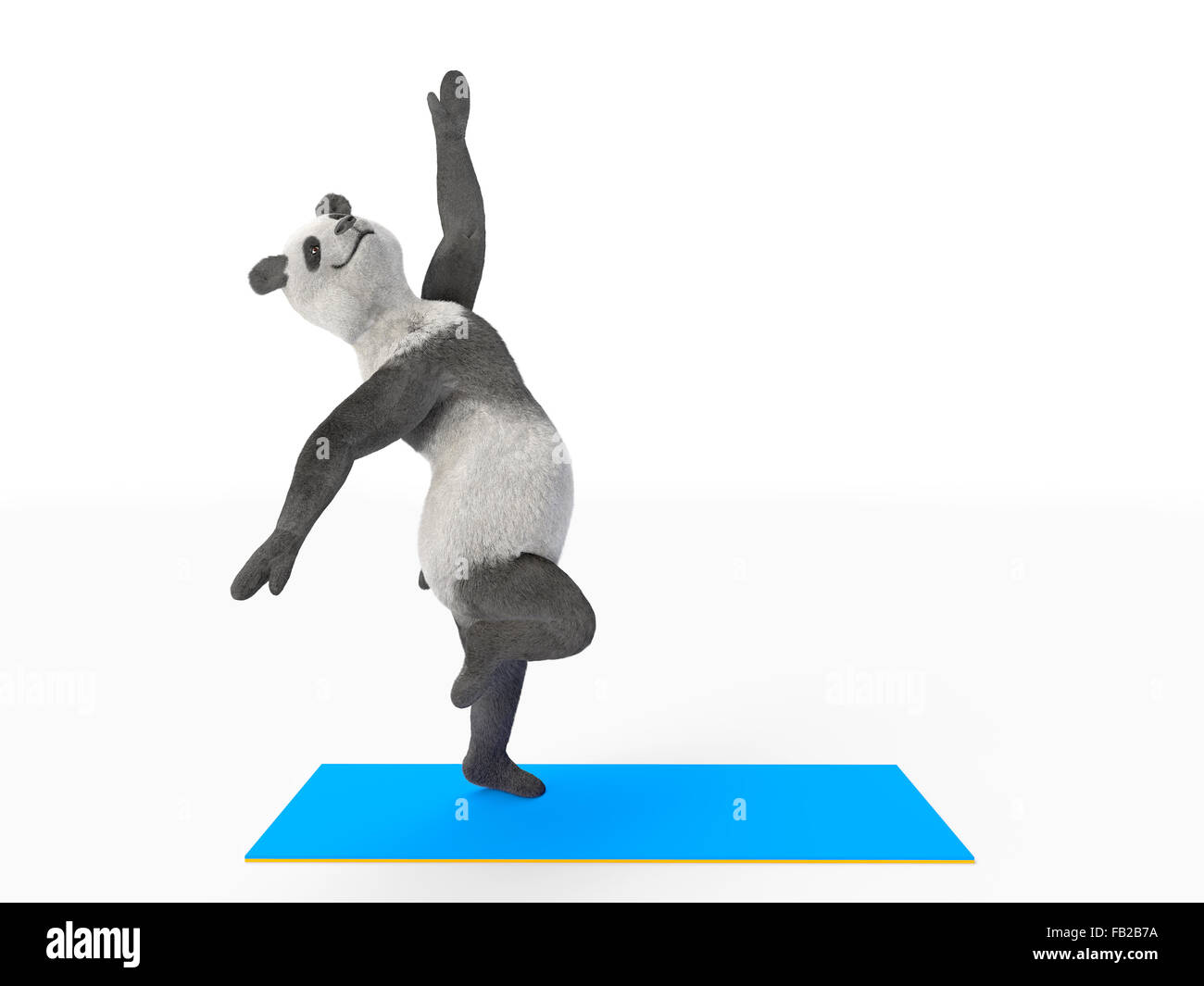 animal character personage panda doing yoga Stock Photo - Alamy