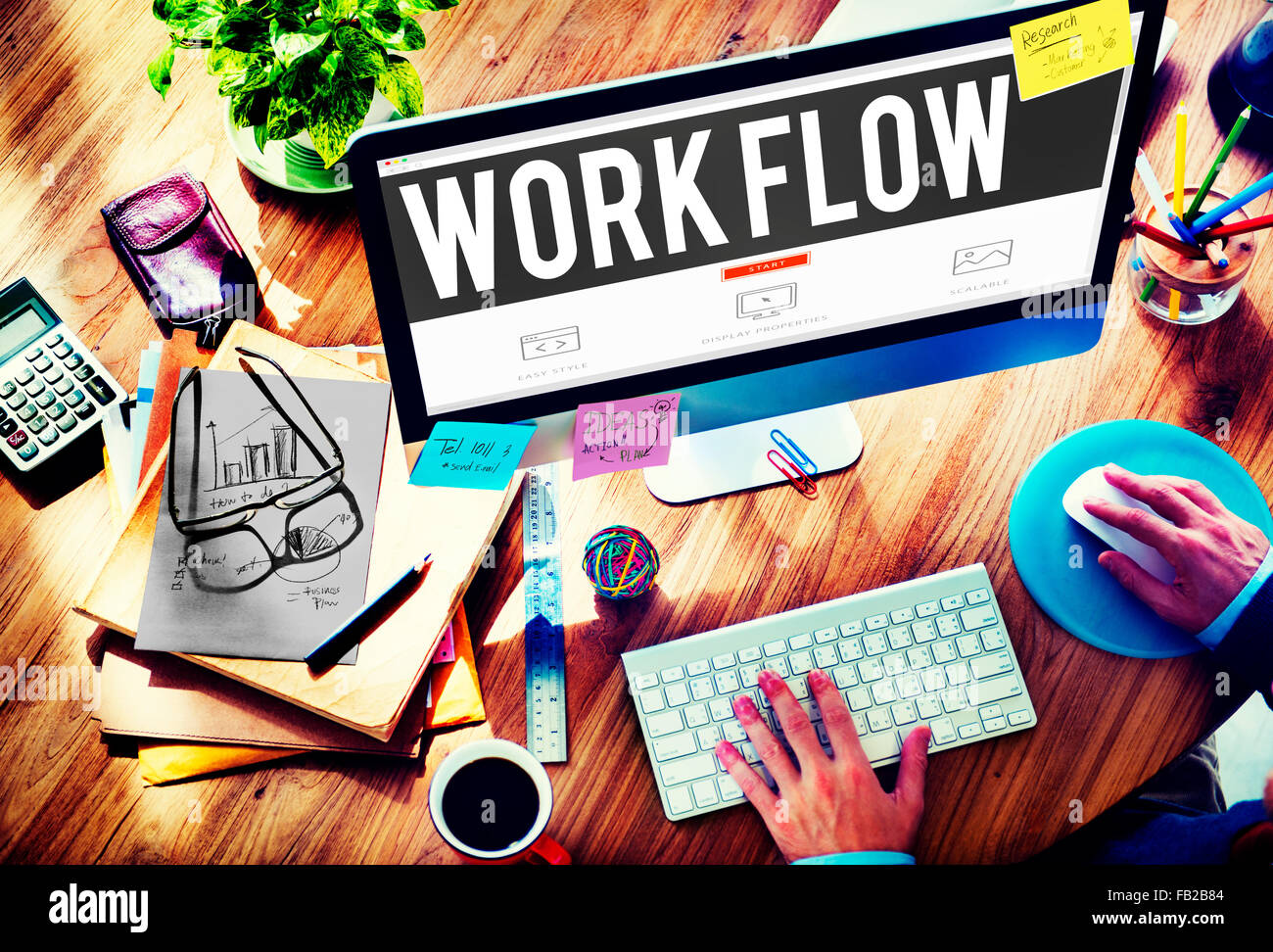 Work Flow Efficiency Implement Process System Concept Stock Photo - Alamy