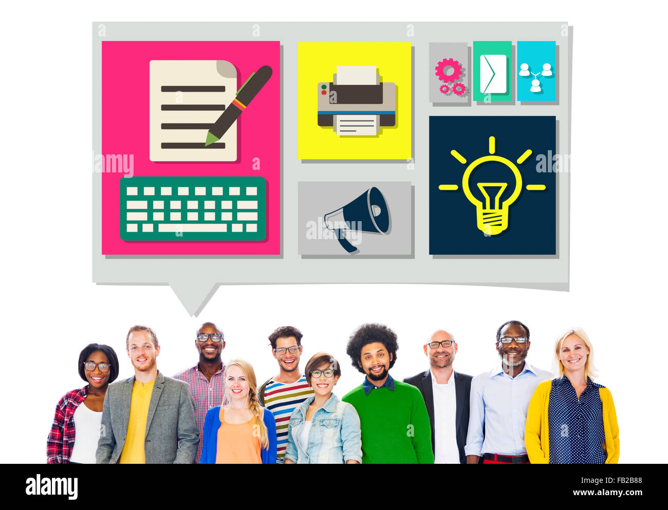 Content Connect Social Media Data Blog Concept Stock Photo - Alamy