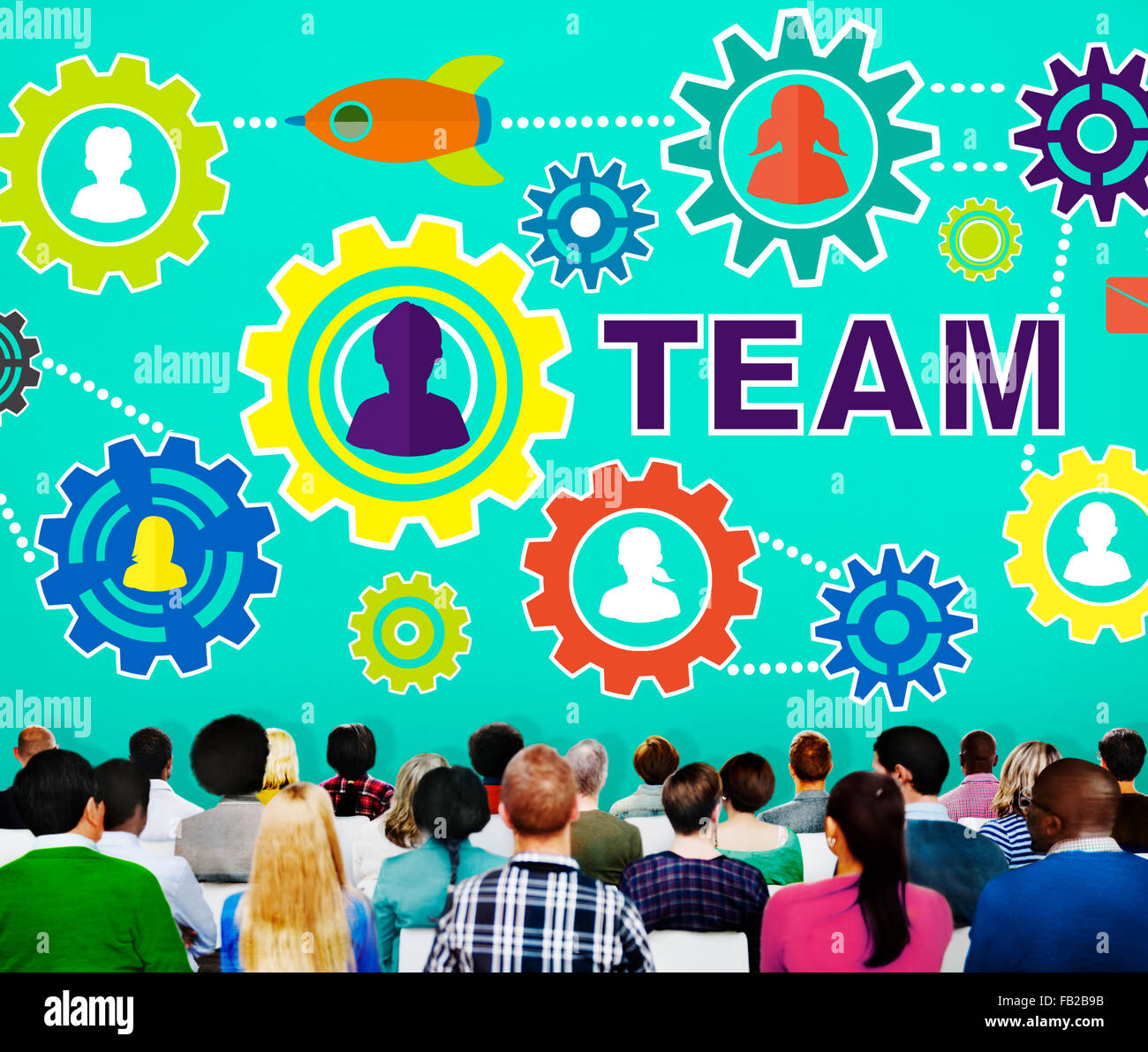 Team Functionality Industy Teamwork Connection Technology Concept Stock ...