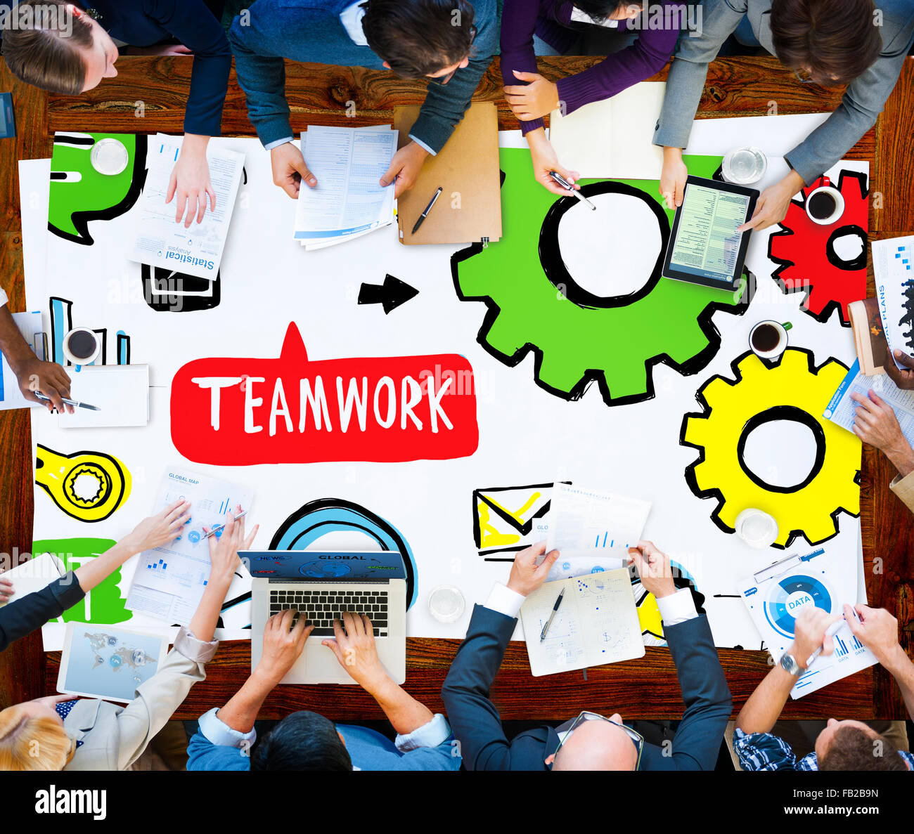Teamwork Team Collaboration Connection Togetherness Unity Concept Stock ...