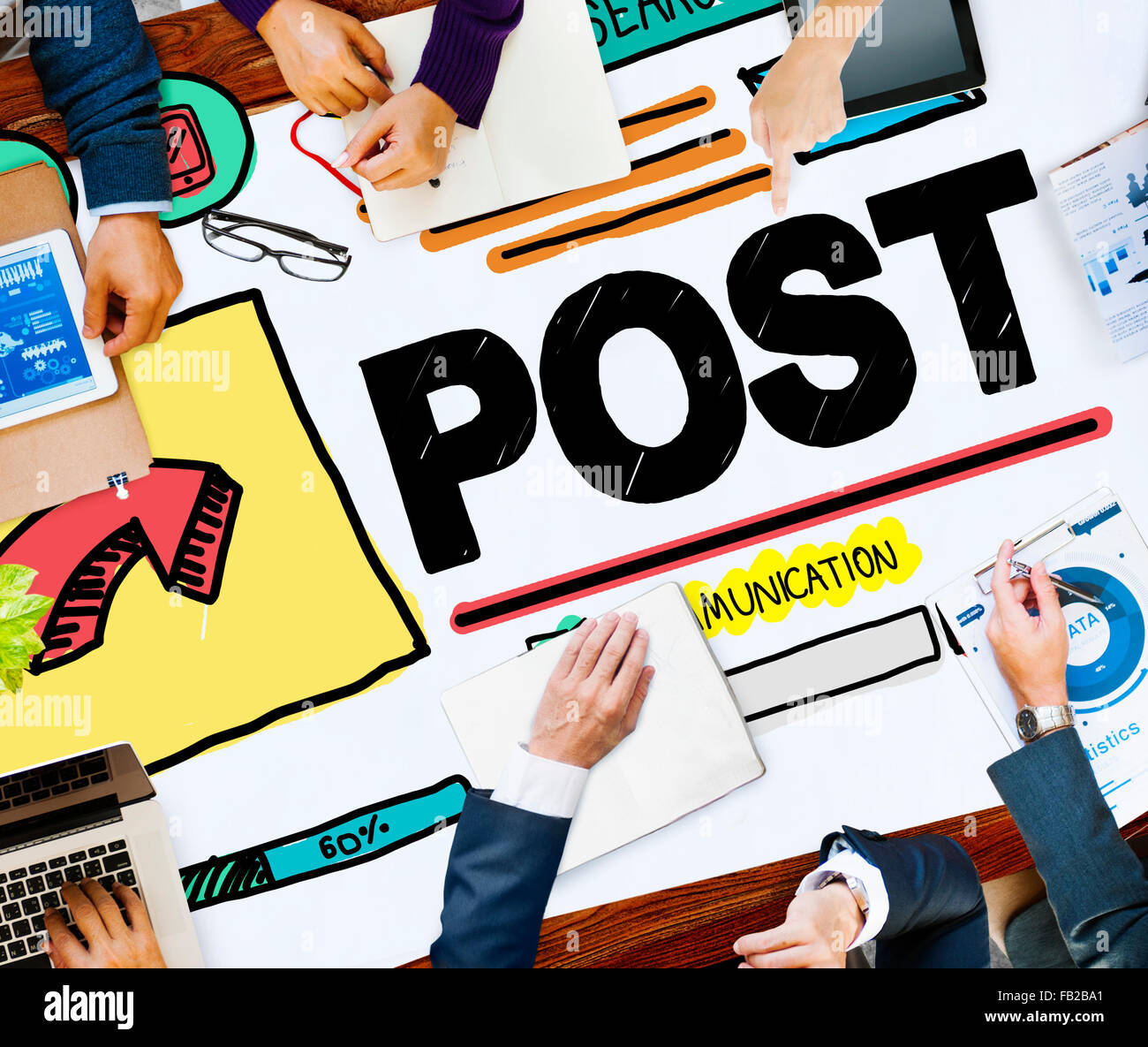 Post Blog Social Media Share Online Communication Concept Stock Photo ...