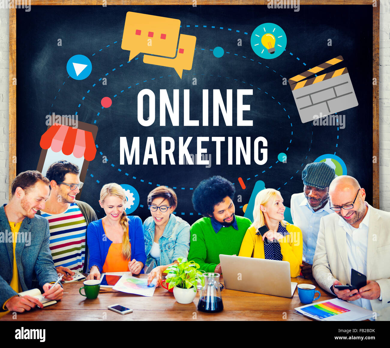 Online Marketing Promotion Campaign Technology Concept Stock Photo - Alamy
