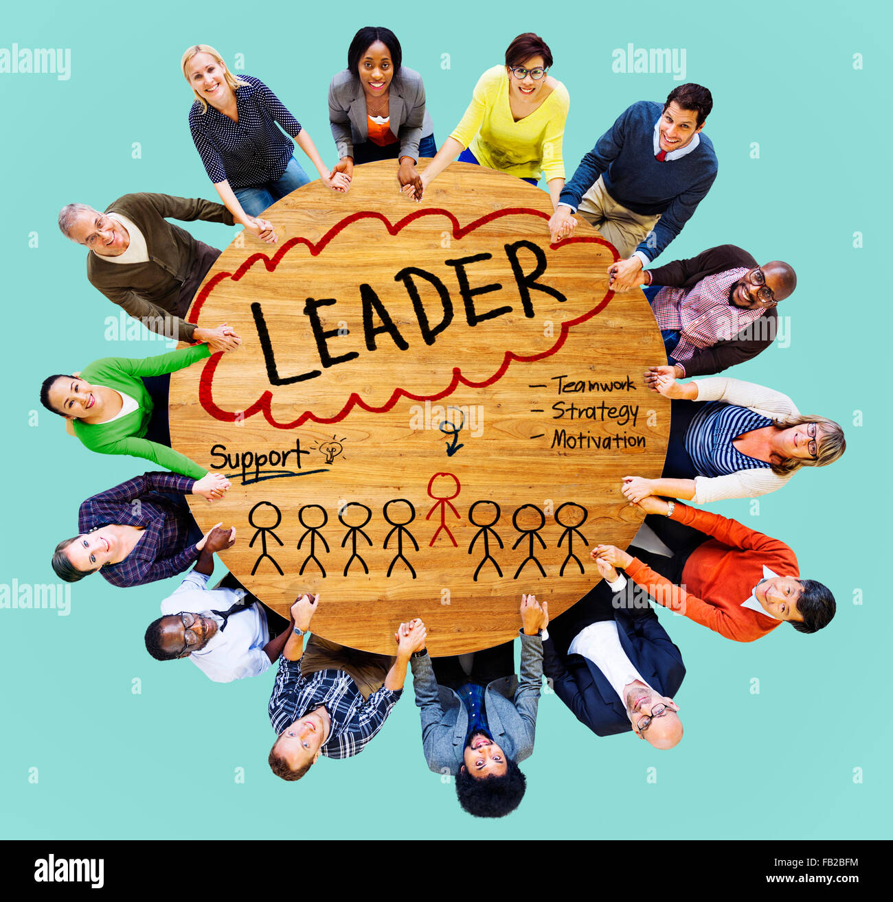 Leader Support Teamwork Strategy Motivation Concept Stock Photo - Alamy