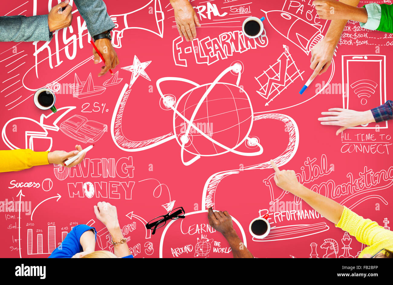 E learning education drawing doodle concept hi-res stock photography ...