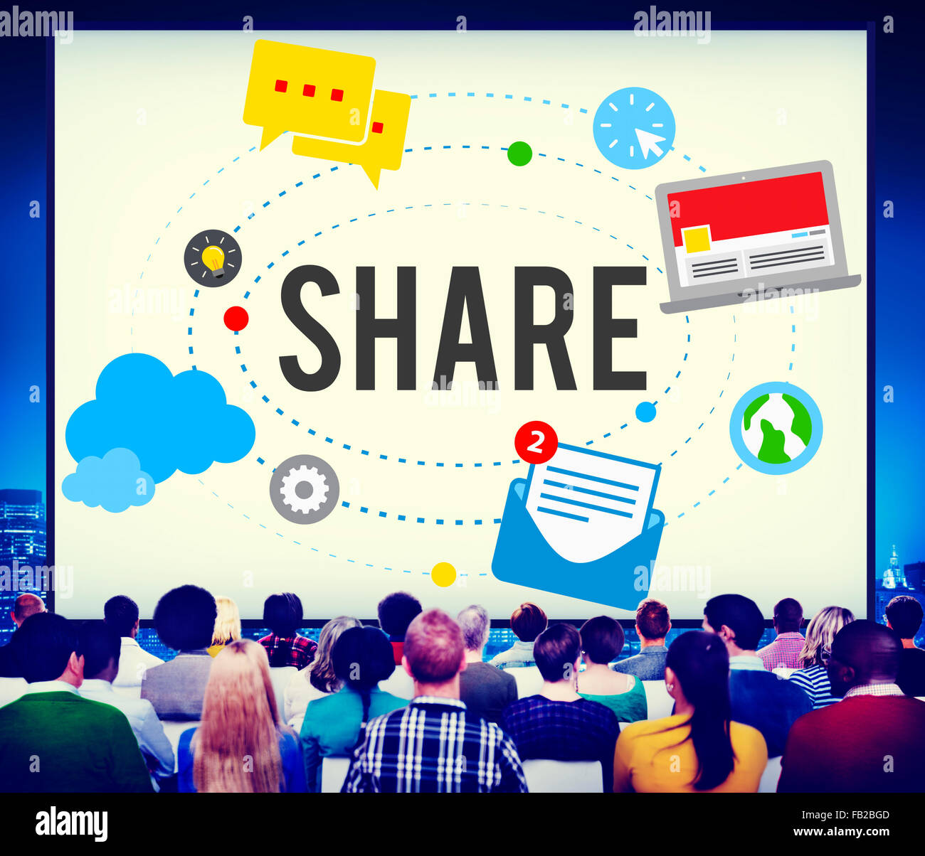 Share Sharing Connection Social Networking Concept Stock Photo - Alamy