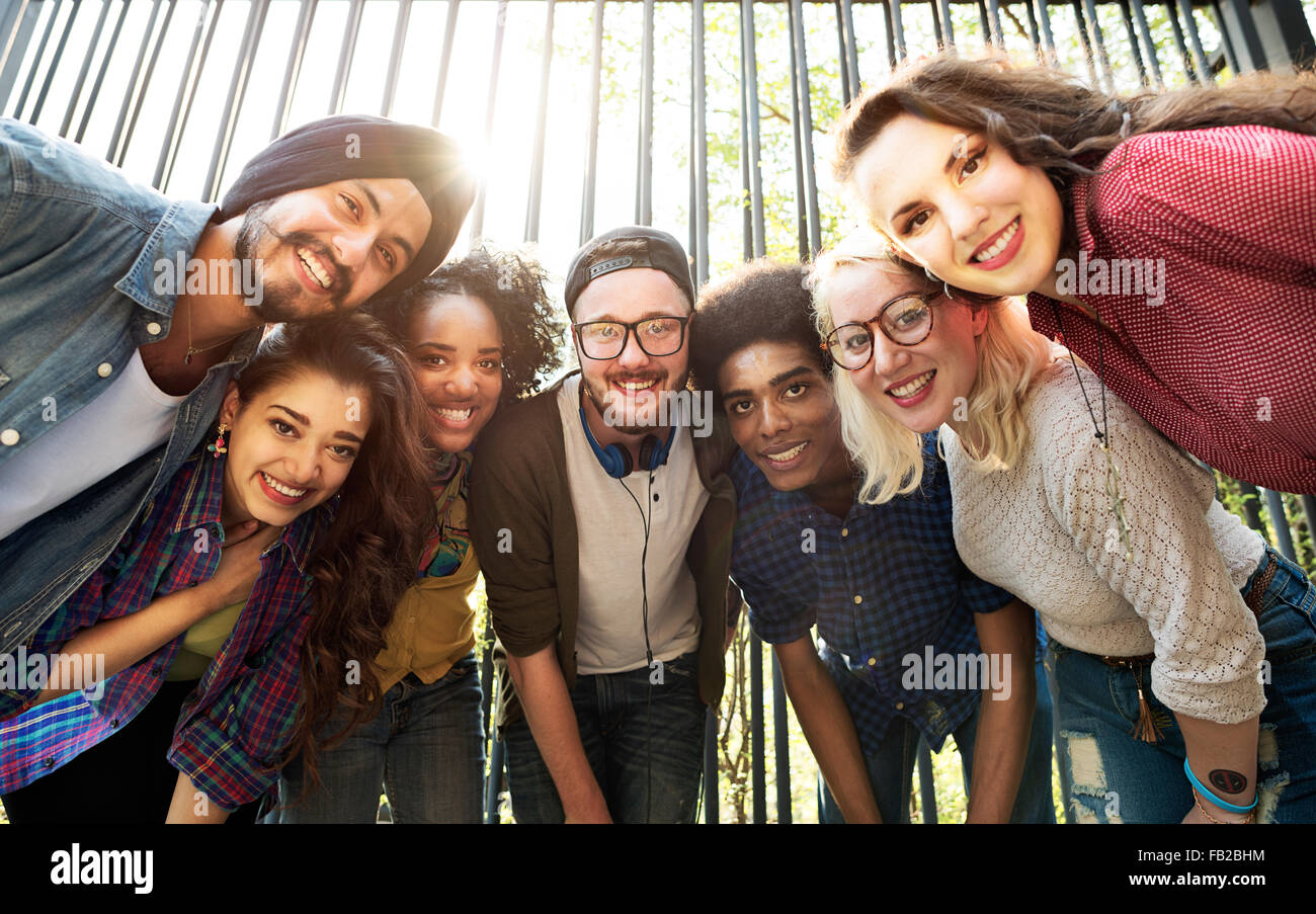 Friends Friendship Walking Park Togetherness Fun Concept Stock Photo ...