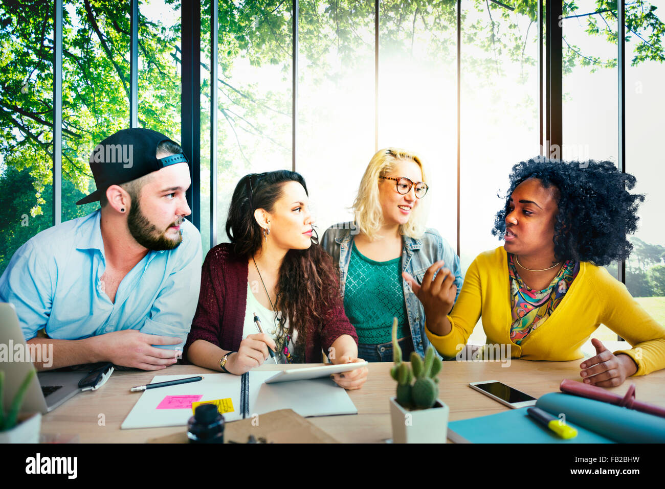 Diversity Friends Team Brainstorming Community Concept Stock Photo - Alamy