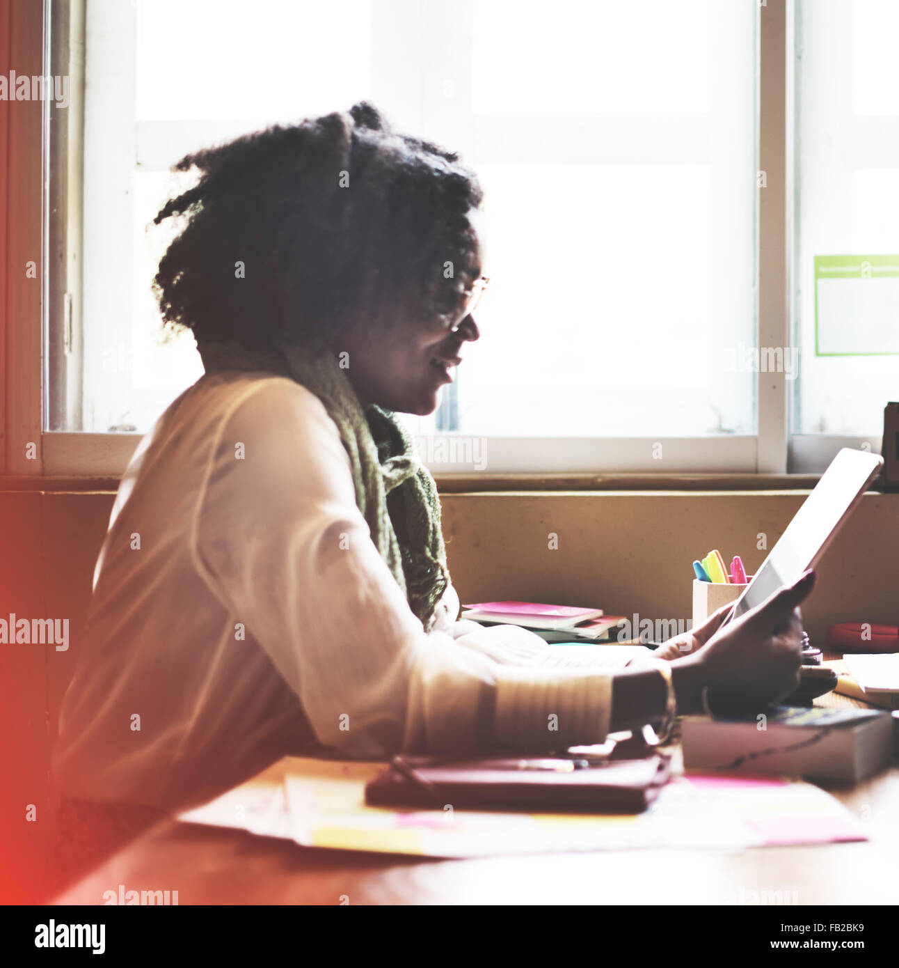 Woman Connection Computer Networking Wireless Concept Stock Photo - Alamy