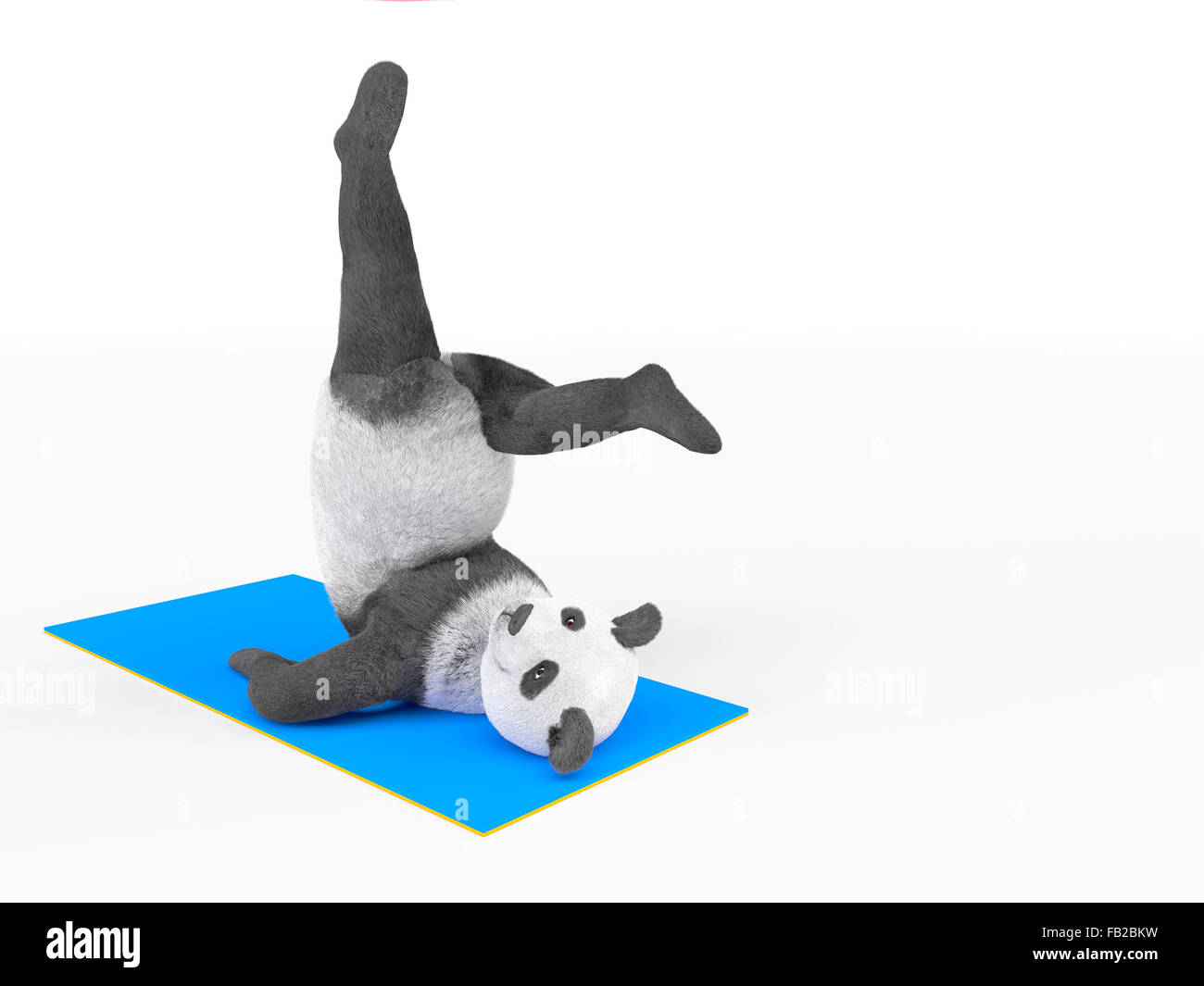 animal character personage panda doing yoga Stock Photo - Alamy