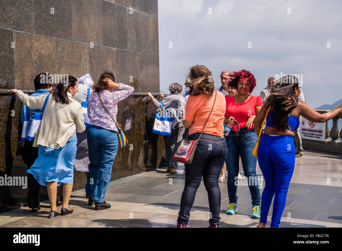 Very windy day at Christ the Redeemer statue, Rio de Janeiro, Brazil ...