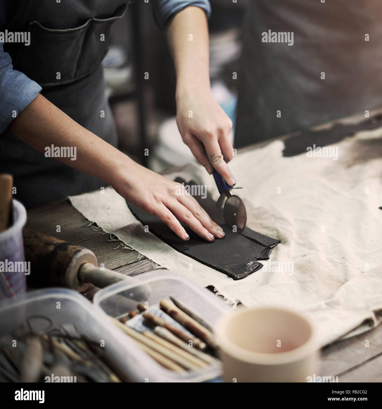 Craftsman Artist Pottery Skill Workshop Concept Stock Photo - Alamy