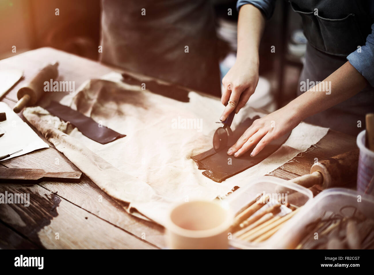 Craftsman Artist Pottery Skill Workshop Concept Stock Photo - Alamy