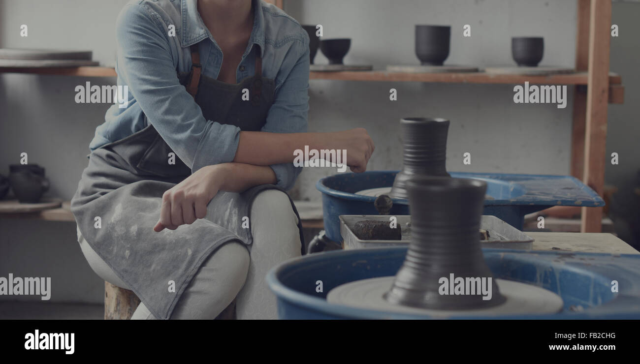 Craftsman Artist Pottery Skill Workshop Concept Stock Photo - Alamy