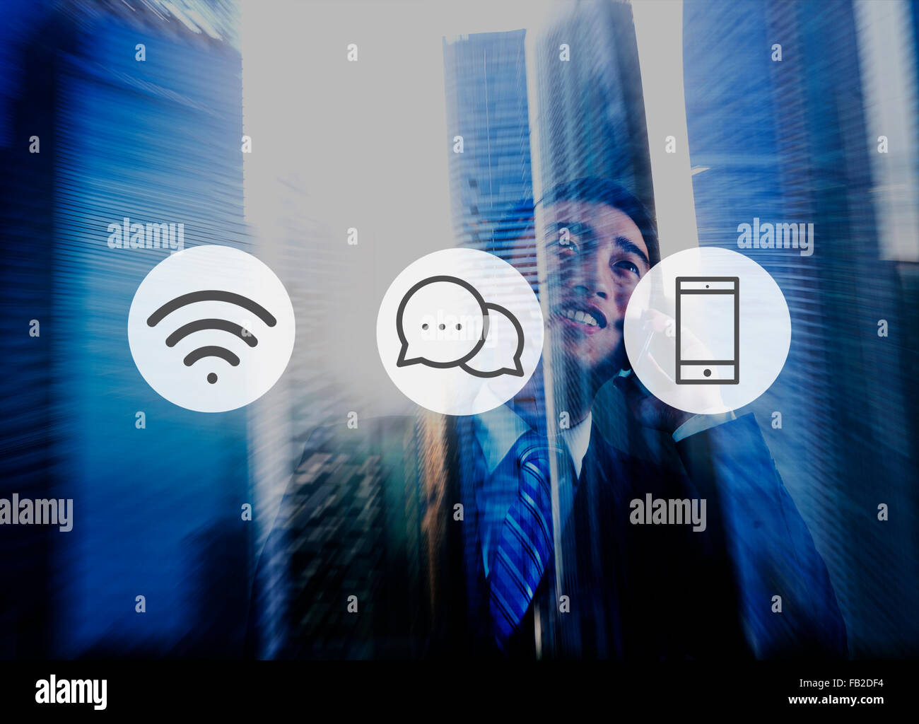 Digital Communication Connection Technology Social Concept Stock Photo ...