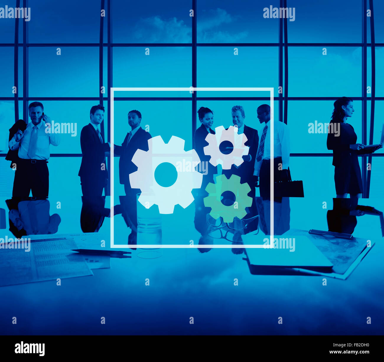 Teamwork Team Collaboration Connection Gear Organisation Stock Photo ...