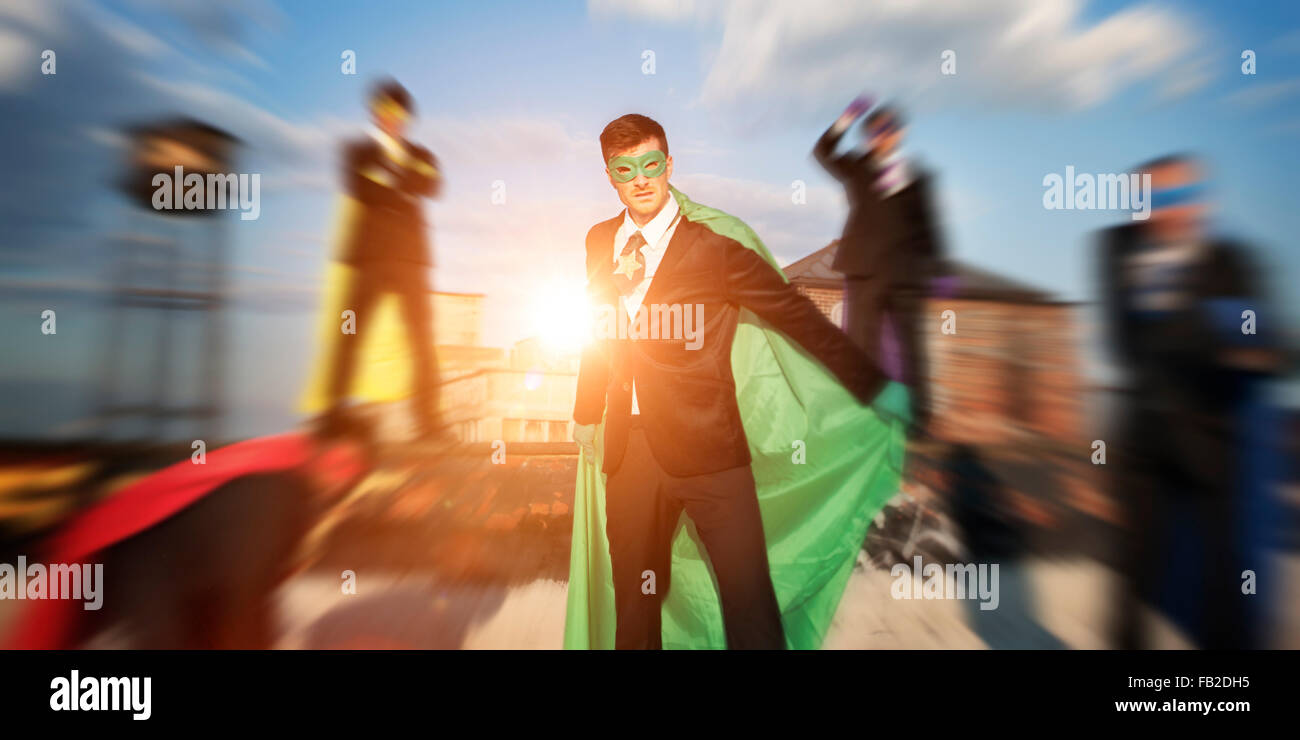 Superhero Business People Corporate Team Skyline Concept Stock Photo ...