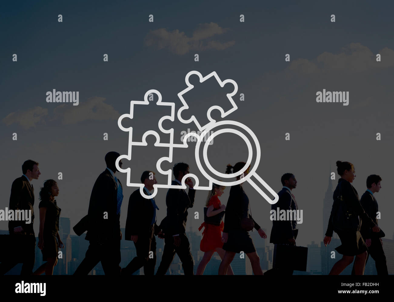 Searching Magnifying Glass Teamwork Concept Stock Photo - Alamy
