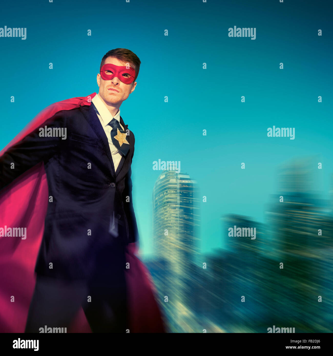 Strong Powerful Business Superhero Cityscape Concepts Stock Photo - Alamy