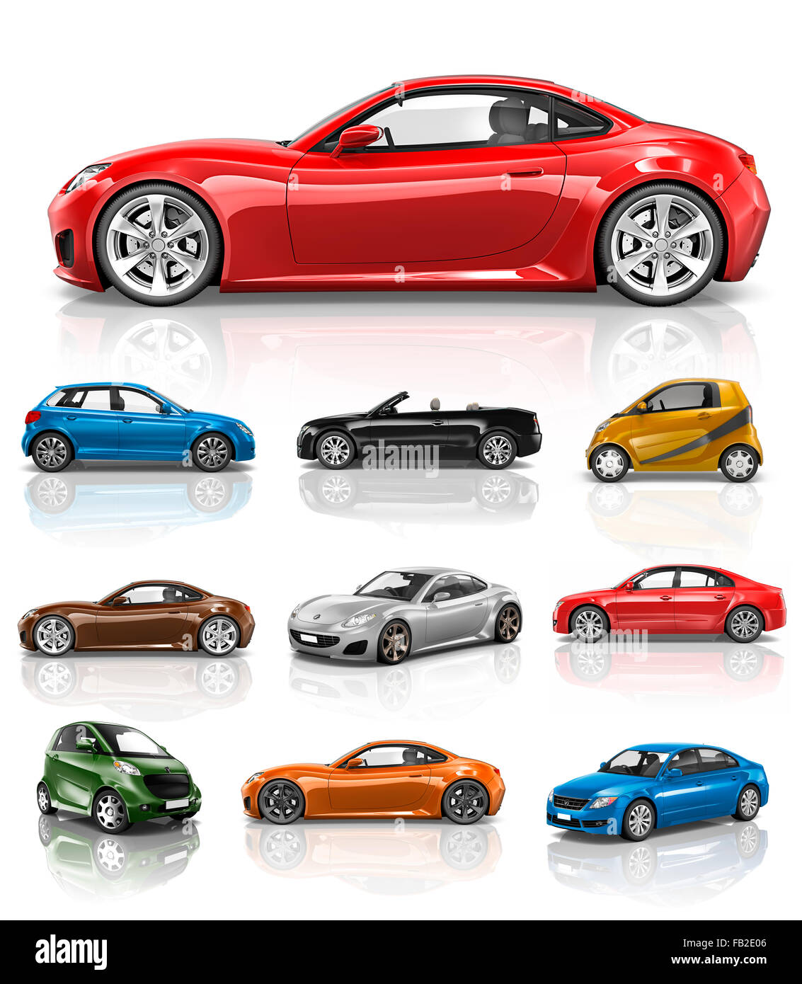 Car Vehicle Transportation 3D Illustration Concept Stock Photo - Alamy