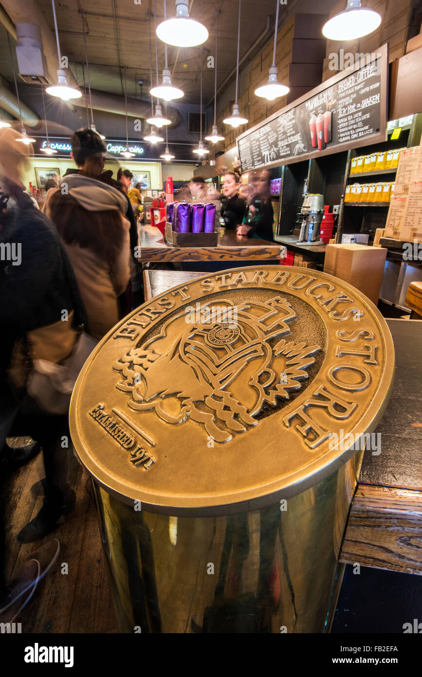 Seattle pike place starbucks hi-res stock photography and images - Alamy