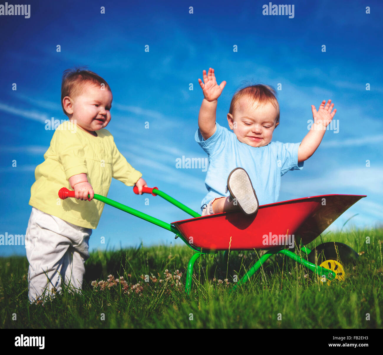 Babies Toddlers Enjoyment Fun Playing Concept Stock Photo - Alamy