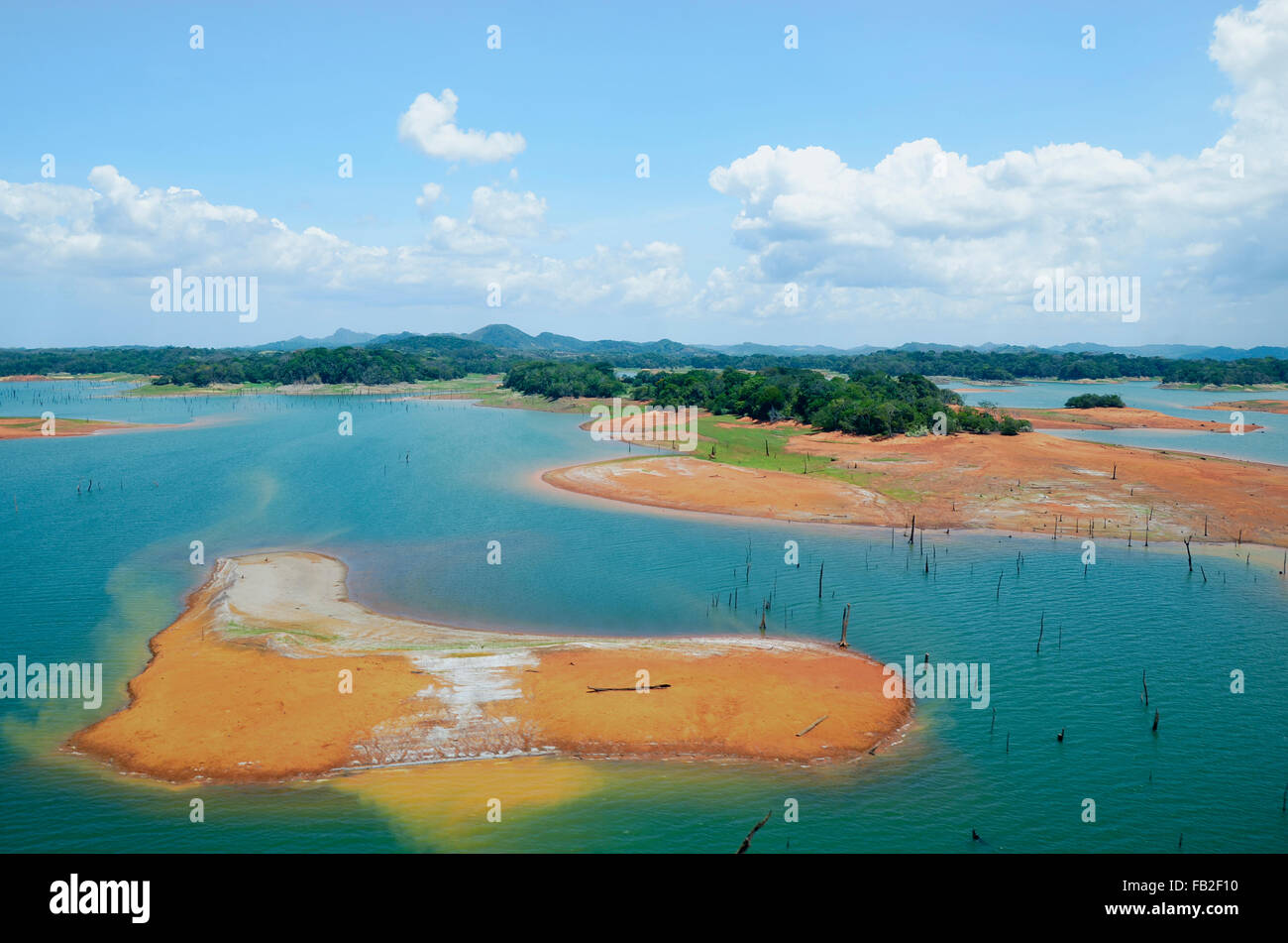 Aerial view of Gatun Lake, Panama Canal on the Atlantic side Stock ...