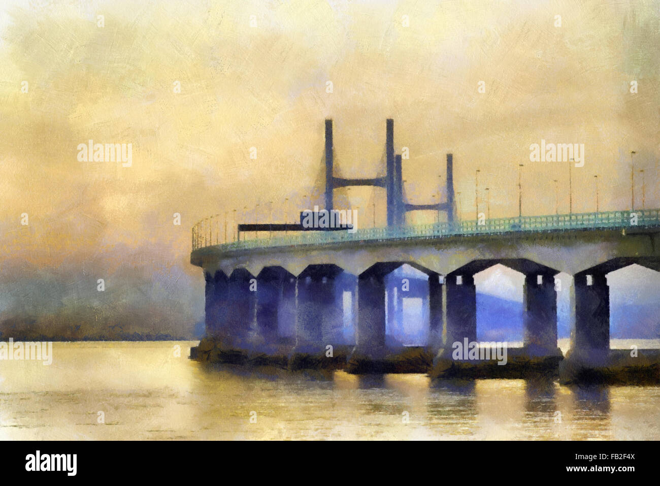 Impressionist painting bridge hi-res stock photography and images - Alamy