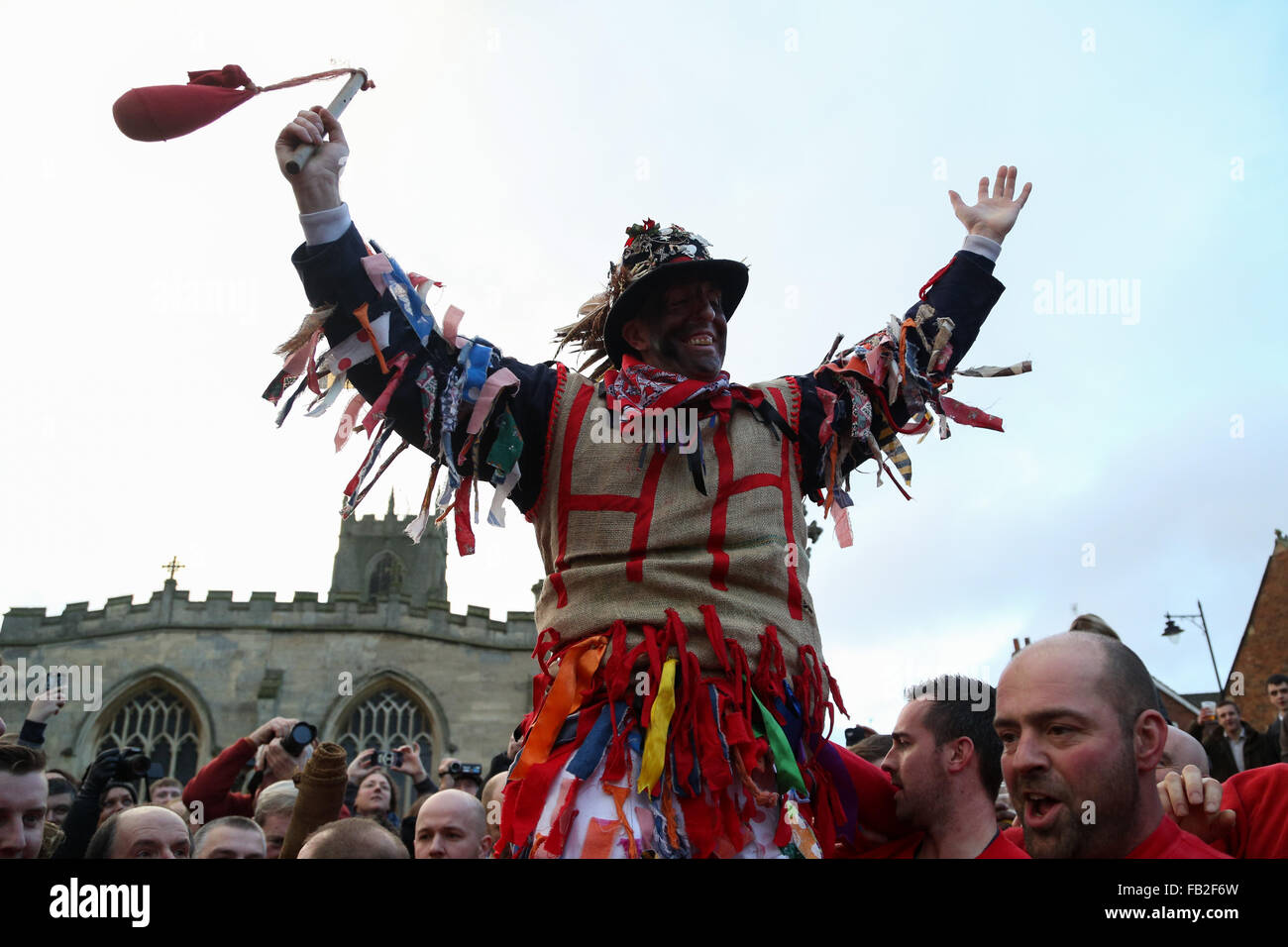 The fool makes his traditional speech surrounded by the crowd before ...