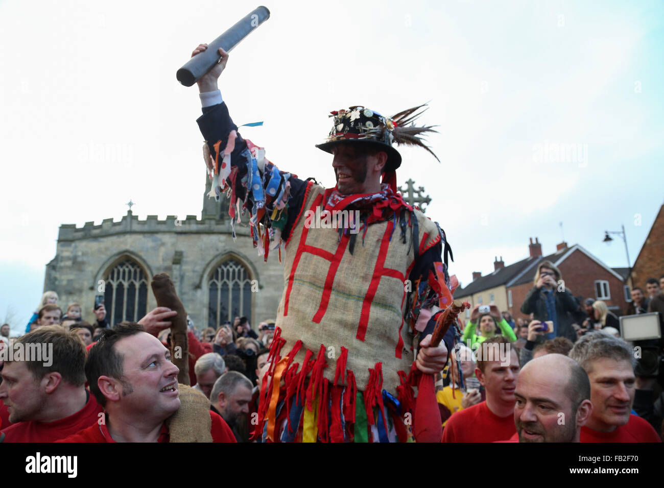 The fool makes his traditional speech surrounded by the crowd before ...