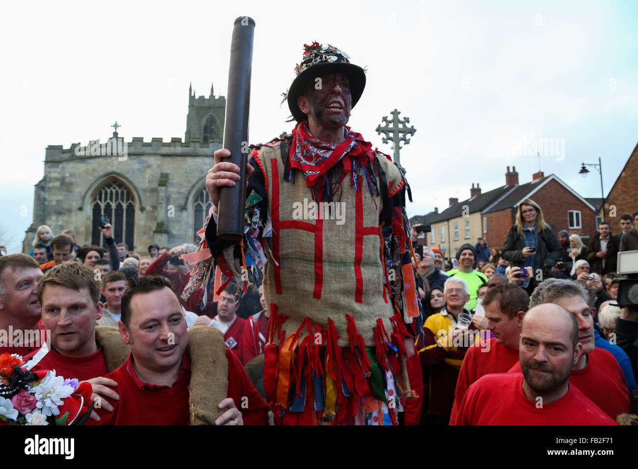 The fool makes his traditional speech surrounded by the crowd before ...